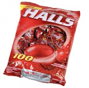 CARAMELO HALLS CEREZA FUNDA X 100 | CONFITERÍA MINERVA
