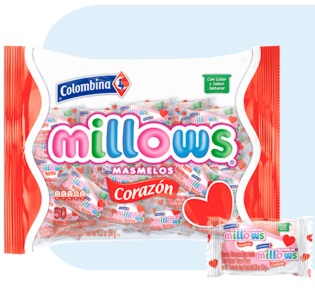 MASMELO MILLOWS INDIVIDUAL CREAM X 50 | CONFITERÍA MINERVA